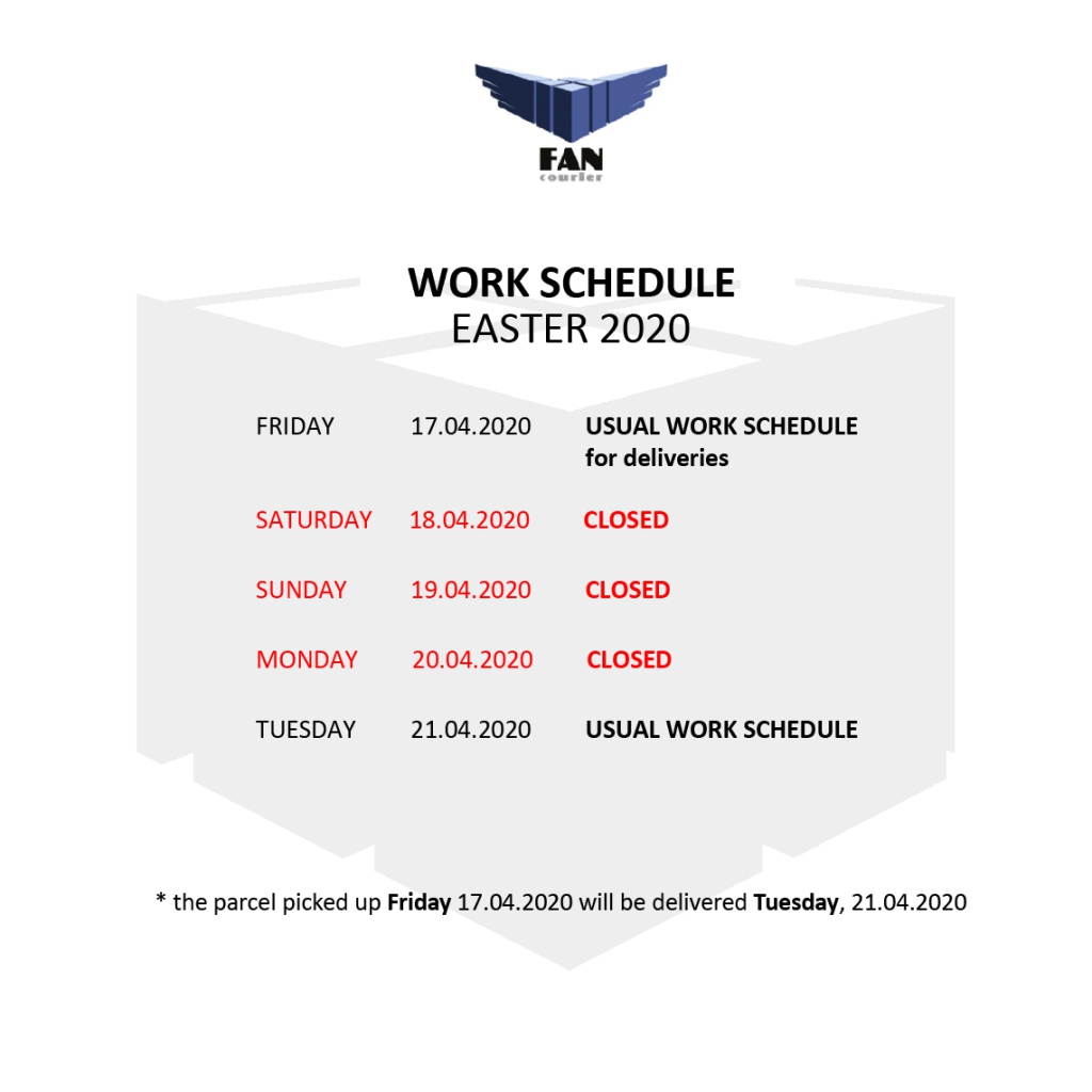 FAN COURIER Easter Schedule - FAN Courier