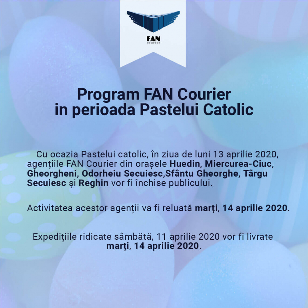 Program FAN Courier in perioada Pastelui catolic - FAN Courier