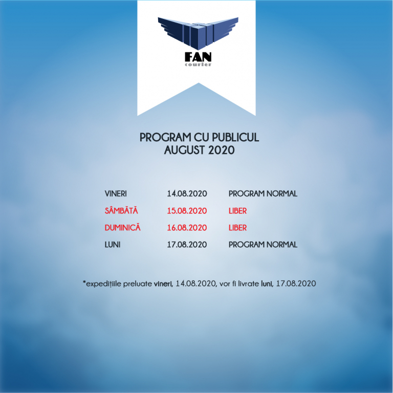 Programul FAN Courier de 15 August 2020 - FAN Courier