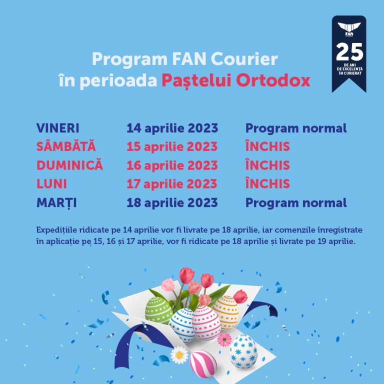 Program de lucru special de Paște - FAN Courier